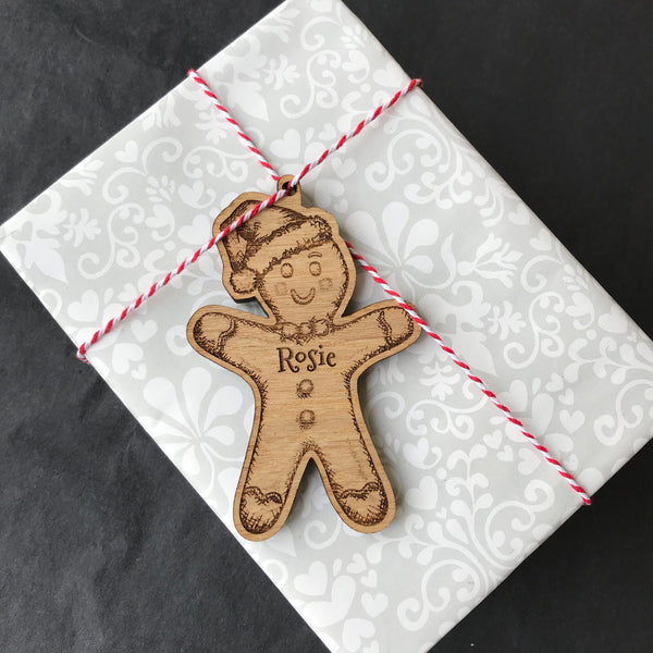 Christmas Gingerbread Man | Gift Tag | Bear and Rose