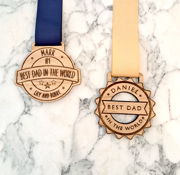 Personalised Medal - Best Dad | Bear and Rose